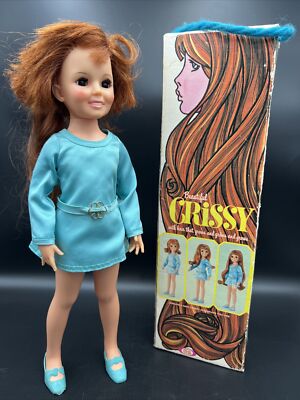 Vintage 1970 Ideal Crissy Doll - Blue Dress, Red Hair w/Box & Shoes | eBay