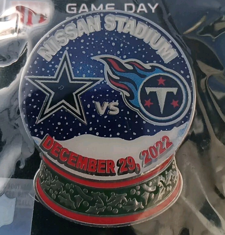 NFL Game Day Nissan Stadium Cowboys Vs Titans 2022 Snow globe Pin Lapel ...