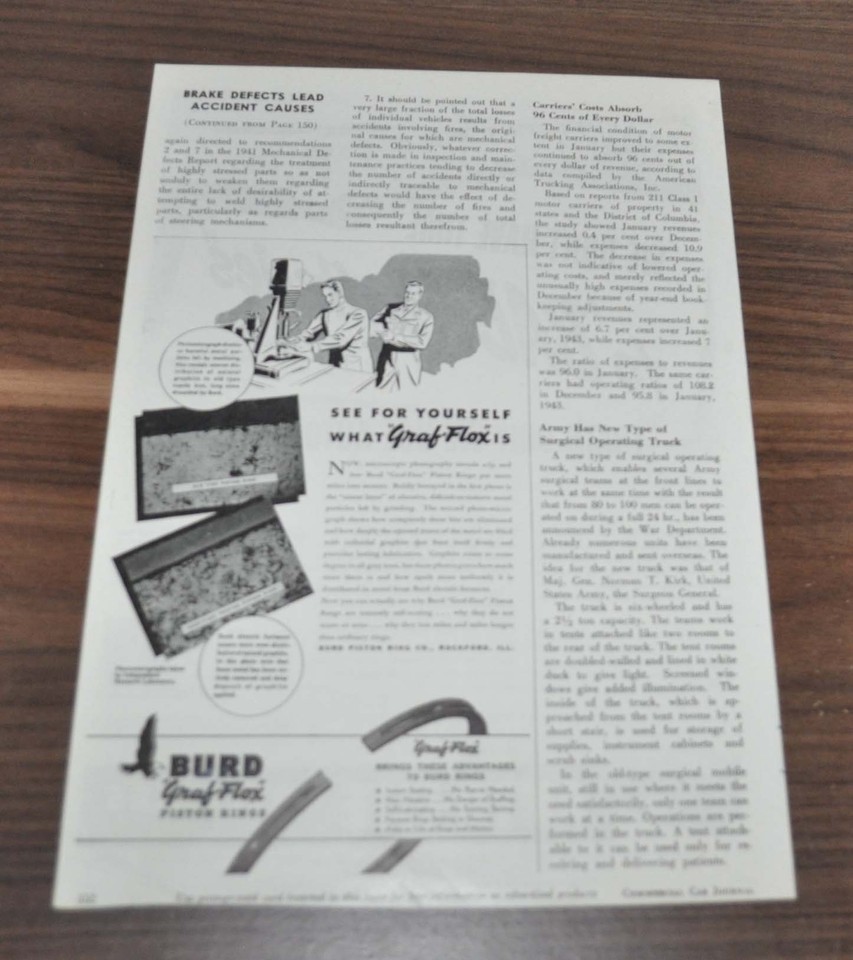 1944 Mack Truck Ad Walter Ready Auto-Lite Batteries Burd Graf-Flox ...