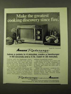 1971 Amana Radarange Microwave Oven Model RR-3 Ad | eBay