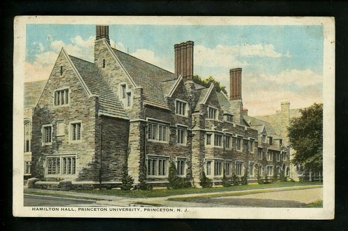 New Jersey NJ postcard Princeton University Hamilton Hall Vintage Curt ...