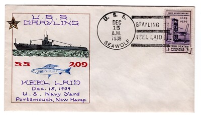 Submarine USS Grayling SS 209 Keel Laid 15 Dec 39 Portsmouth NH Gow Ng ...