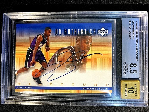 RAY ALLEN 2000 BGS 8.5 UD AUTHENTIC HARDCOURT SIGNATURE AUTO AUTOGRAPH ...