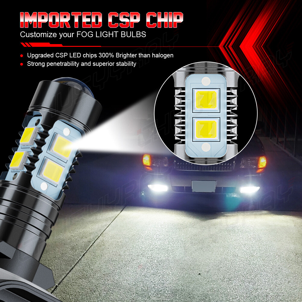 Pair of 880 881 899 LED Fog Driving Light Bulb Conversion Kit Super ...