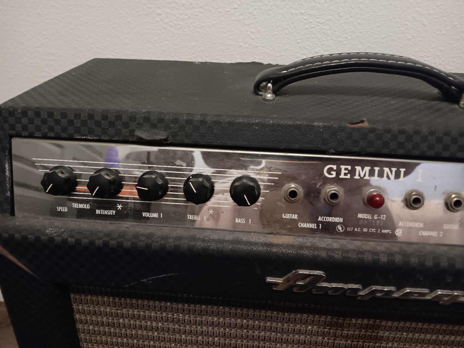 Vintage 1965 Ampeg G-12 Gemini I Guitar Tube Combo Amplifier w ...
