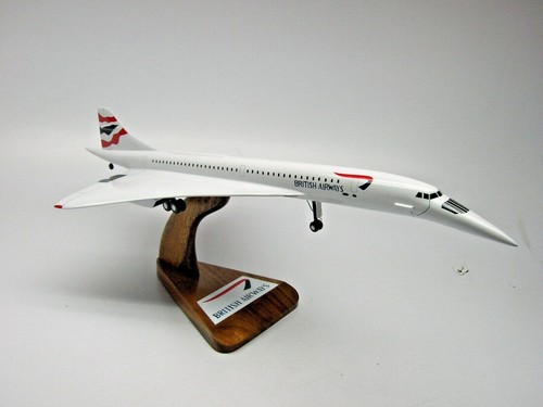 Concorde British Airways Airplane Desktop Mahogany Kiln Dry Wood Model ...