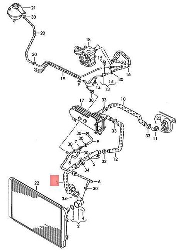 Genuine VW AUDI SKODA Coolant Hose With Quick Release Coupling ...