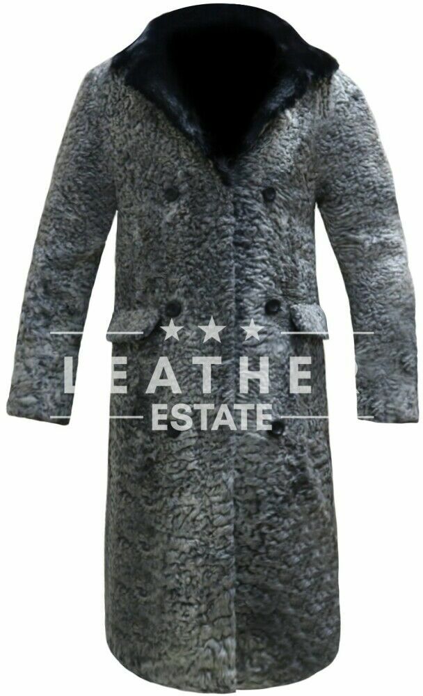 Grey Persian Lamb Fur Coat ,Real Mink Collar,Persian Astrakan Lamb ...