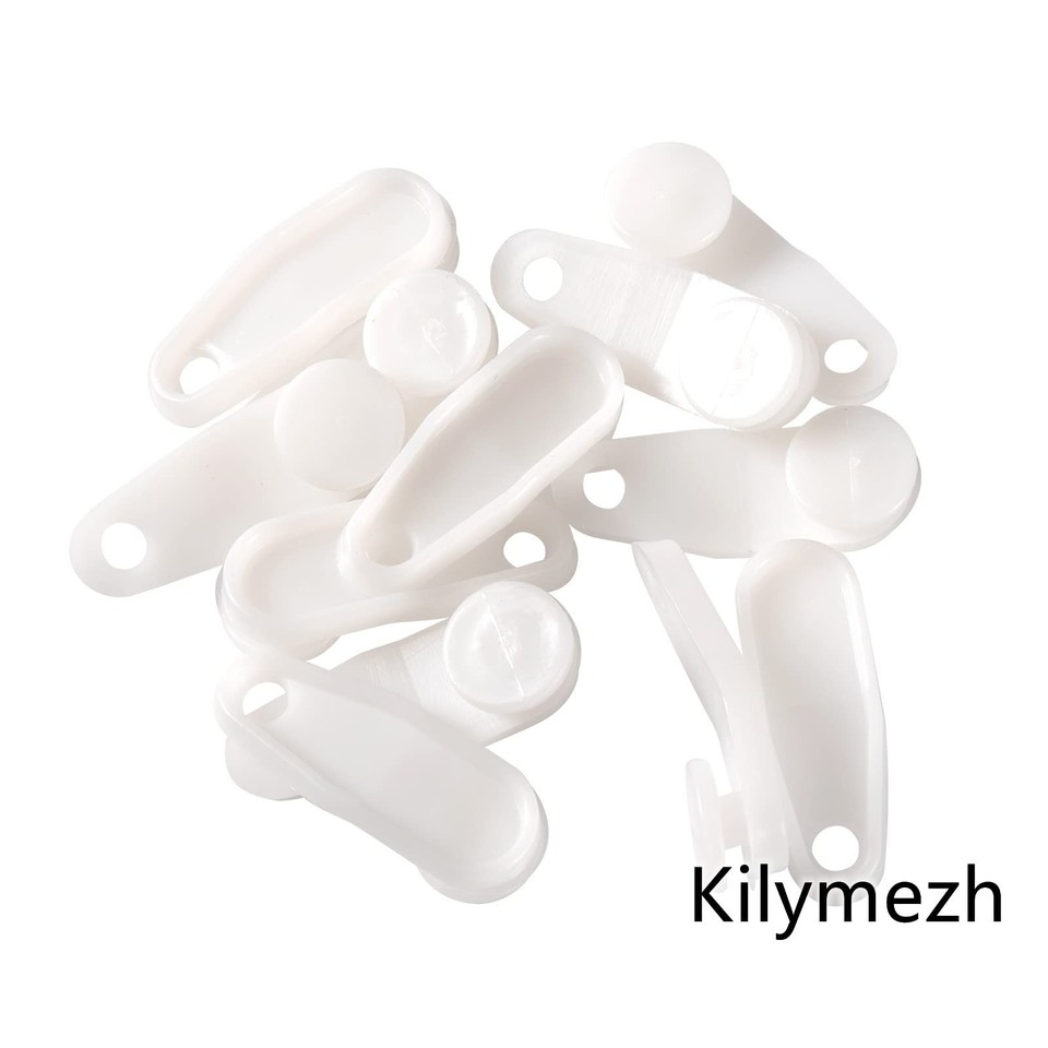 White Traverse Rod Slides Curtain Track Glider Hooks for Curtains(50 ...