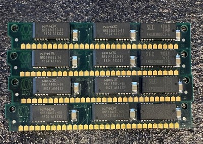 4x 1MB 30-Pin 3-Chip 60ns GOLD SIMM Memory Module RAM 4MB Gold PC 286 ...