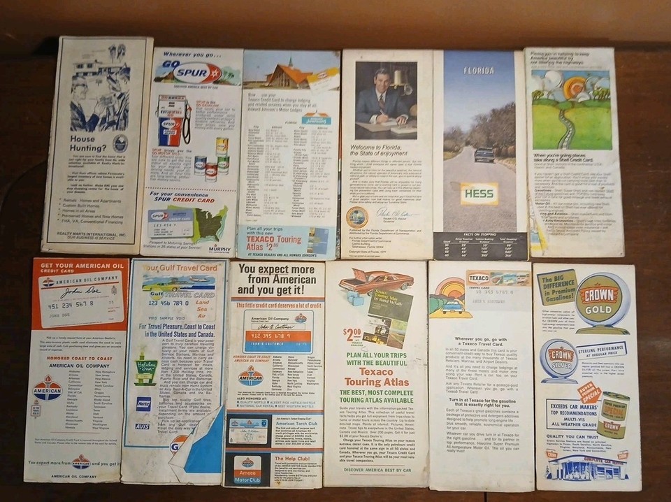 Vintage Lot Of 12 60s & 70s Florida Highway & City Road Maps Oil ...