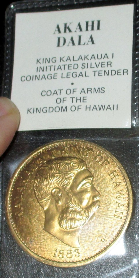 HAWAII c.1987 (1883) 1 AKAHI DALA KING KALAKAUA I HAWAIIAN COIN | eBay