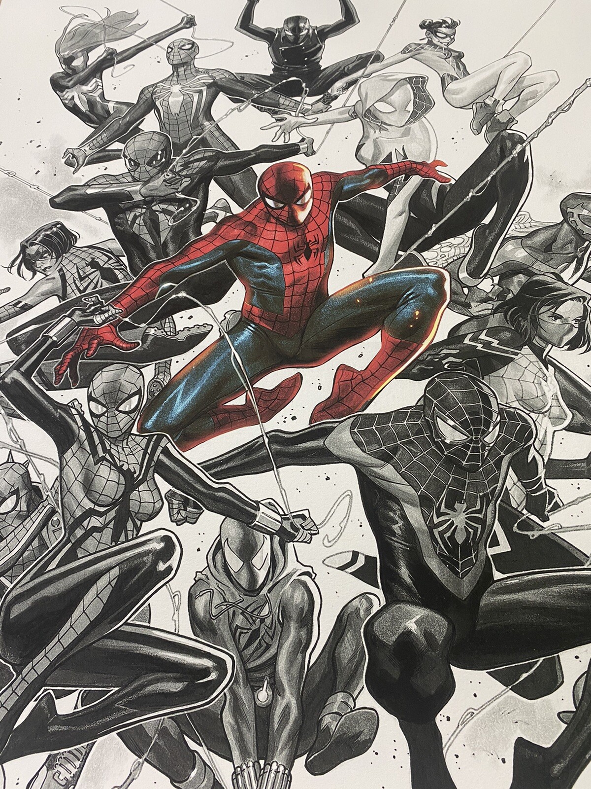 BNG Spider-Geddon #1 - Black And White Variant Print by Jorge Molina ...