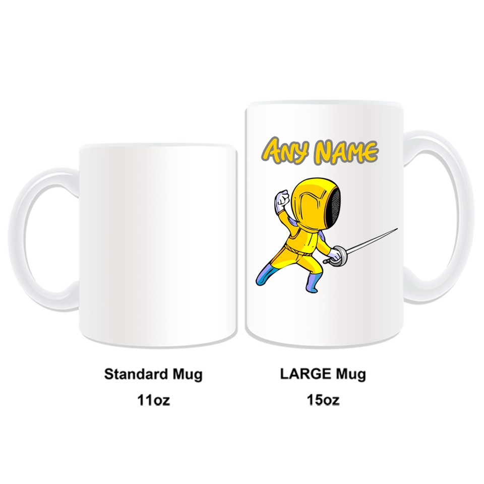 Personalised Gift Fencing Mug Mug Money Box Cup Foil Epee Sabre Fight ...