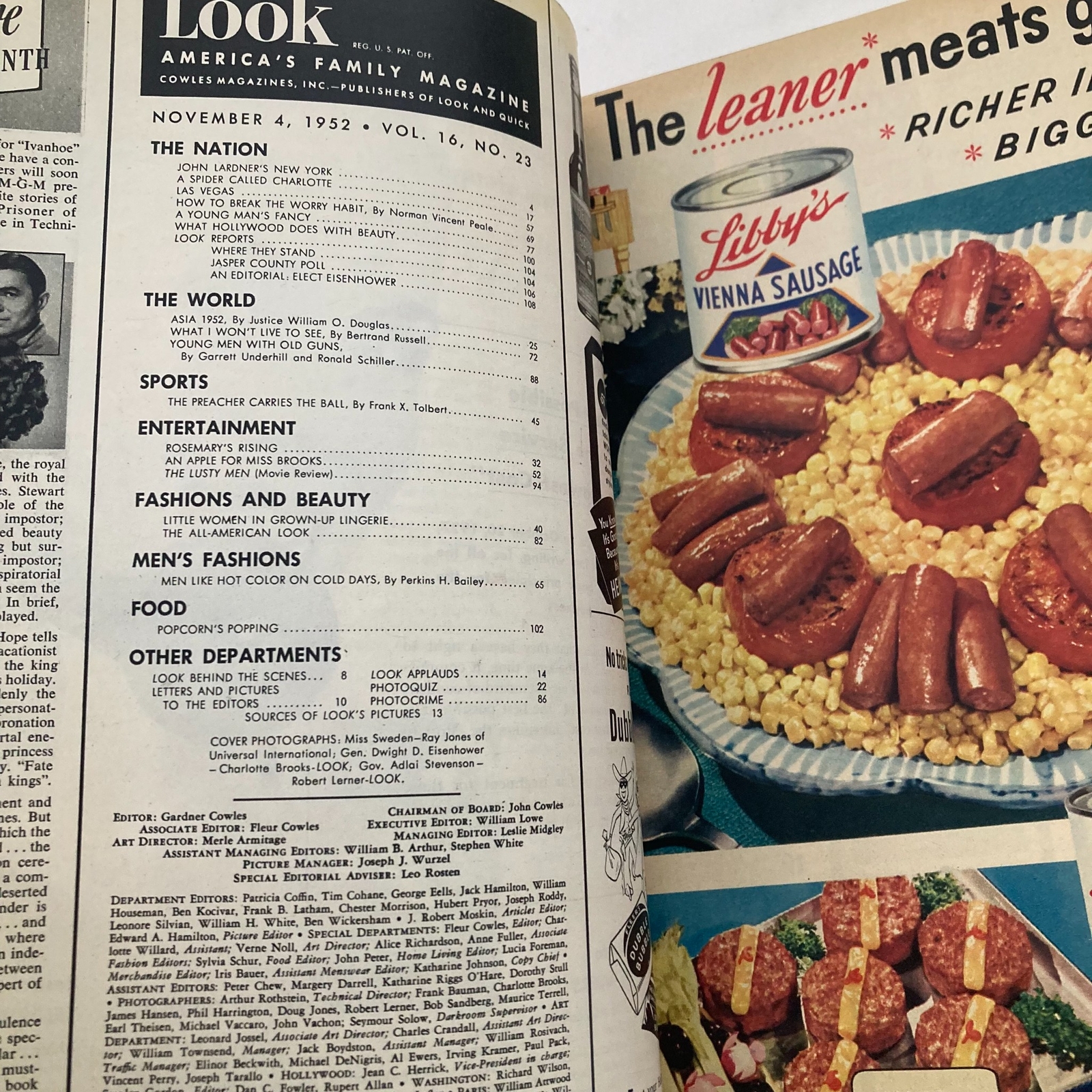 VTG Look Magazine November 4 1952 Vol 16 No. 23 Gen. Dwight D ...