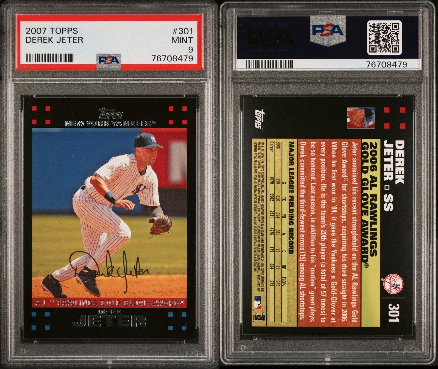 2007 Topps Derek Jeter 301 Yankees PSA 9 MINT | eBay