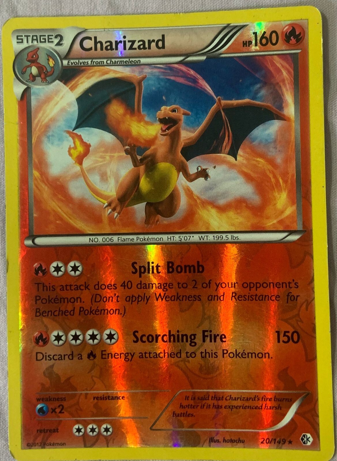 Pokemon: Charizard Holo #20/149 B & W Boundaries Crossed Cosmos 2012 ...