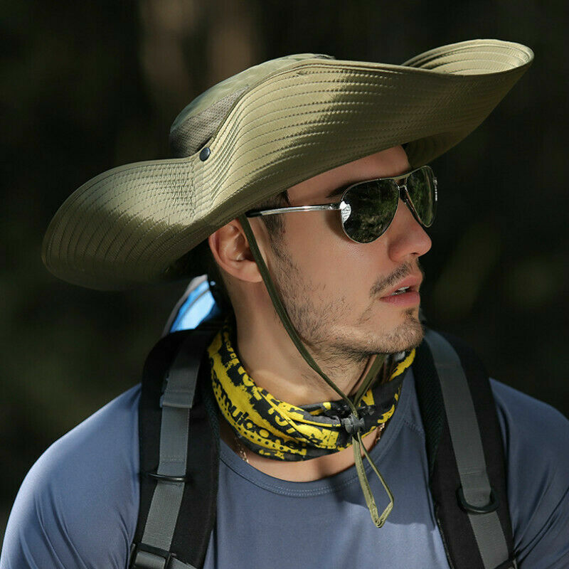 Brim Boonie Hat UPF 50+ Mesh Bucket Outdoor Caps Tactical Camo 15CM ...