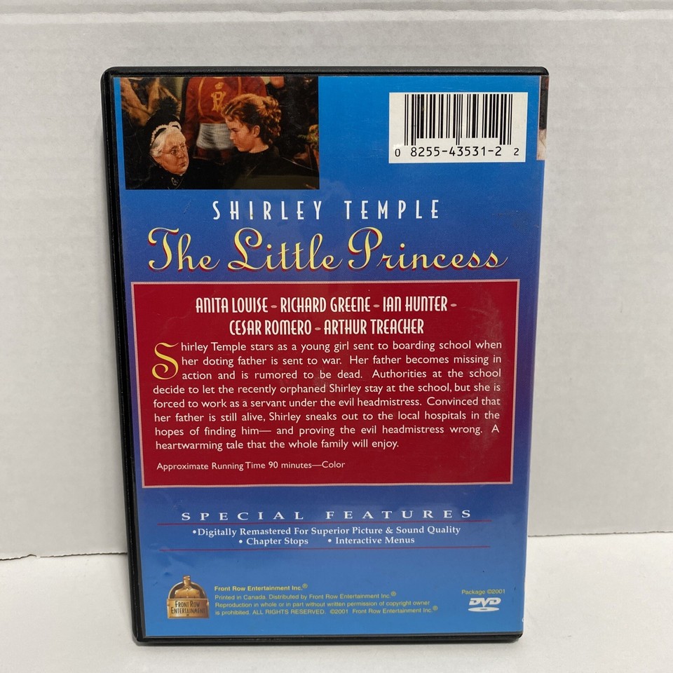 The Little Princess (DVD, 2000, Front Row Features) Shirley Temple ...