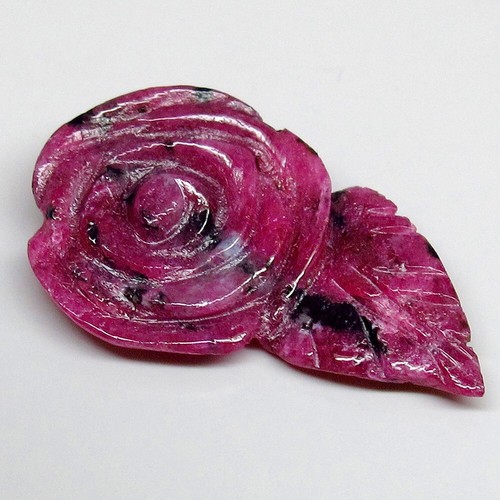 PRUDENT! 19.85ct.Lover Collection Rose Carving Unheated Red&Green Ruby ...