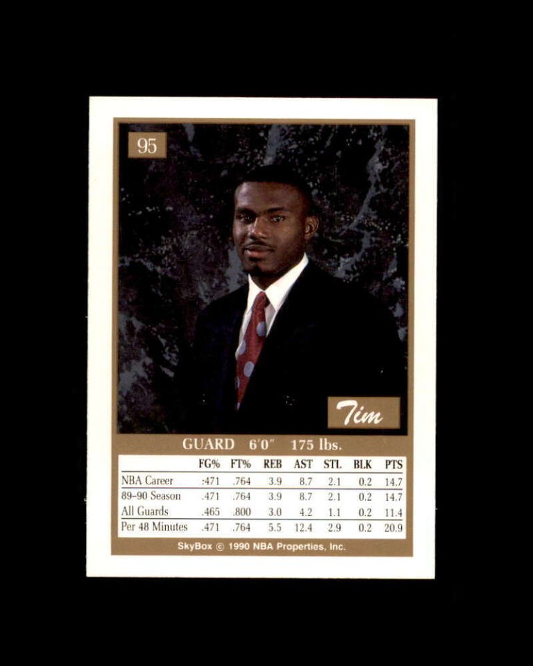 Tim Hardaway Rookie Card 1990-91 SkyBox #95 Golden State Warriors | eBay