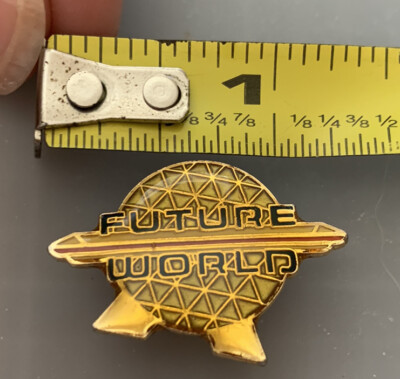 VINTAGE FUTURE WORLD Enamel WALT DISNEY WORLD Lapel Lanyard PIN EPCOT ...