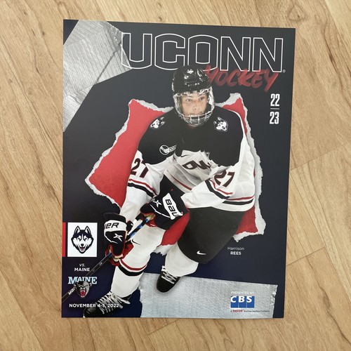 UCONN HOCKEY Roster Card CONNECTICUT HUSKIES HARRISON REES 11/4-5/22 VS ...