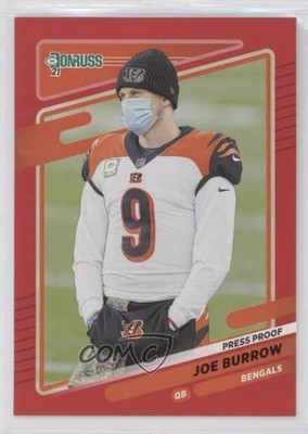 2021 Panini Donruss Photo Variation Press Proof Red Joe Burrow #211 ...