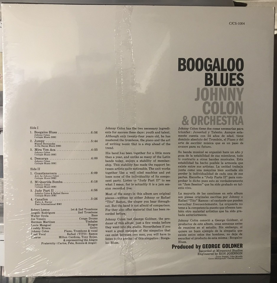 New RARE salsa LP Record Reissue Johnny Colon & His Orchestra Boogaloo ...