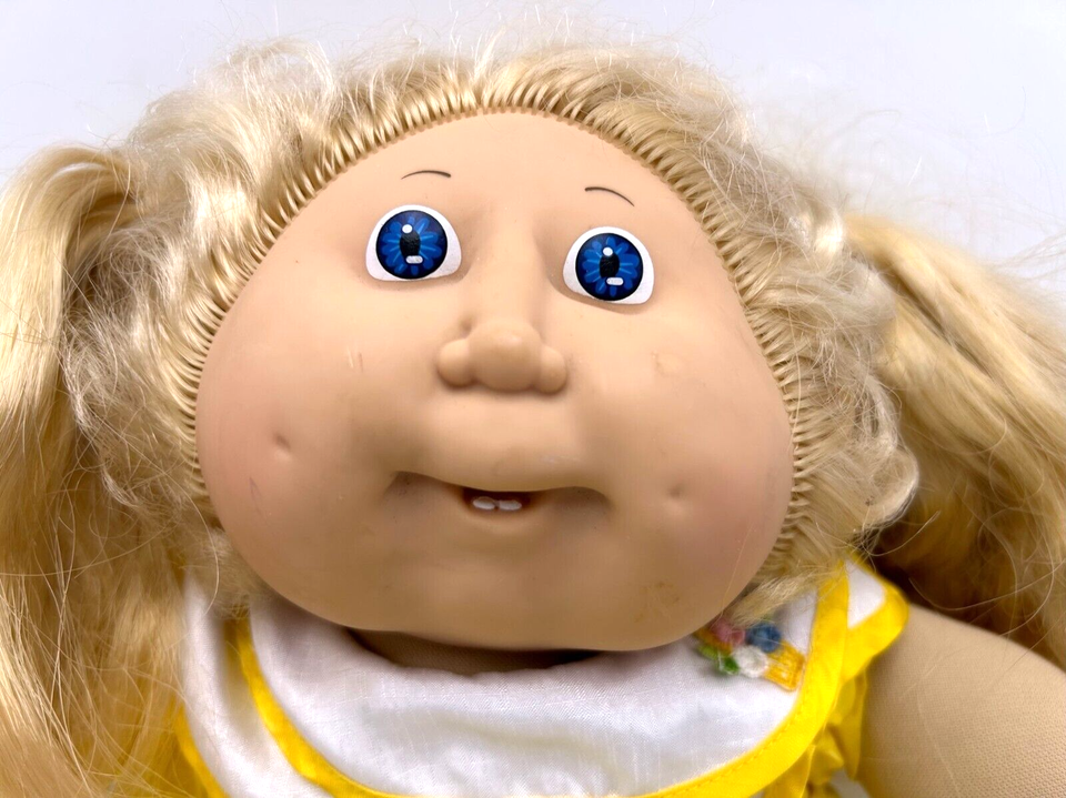 Cabbage Patch Kids Doll Cornsilk Girl Blonde Hair 16" Blue Eyes 1986 80s HM44 | eBay