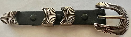 Native American Navajo 4 Piece Ranger Sterling Silver Buckle Set Reid ...