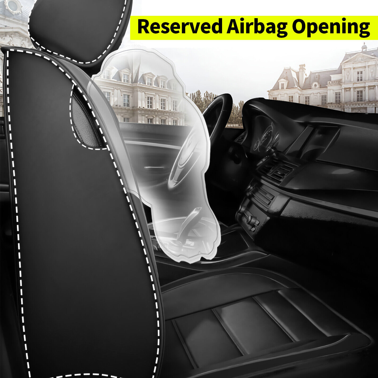 Luxury Universal Front Row 2-Seats Car Seat Covers PU Leather Cushion ...