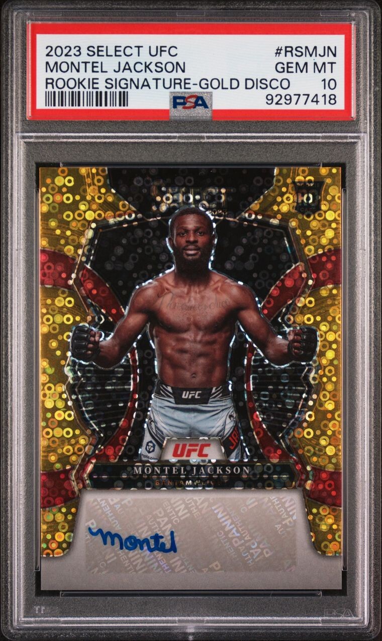 2023 PANINI SELECT UFC ROOKIE SIGNATURE-GOLD DISCO MONTEL JACKSON /5 ...