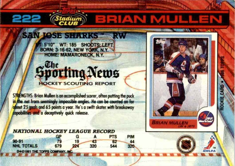 1991-92 Topps Stadium Club Brian Mullen #222 | eBay