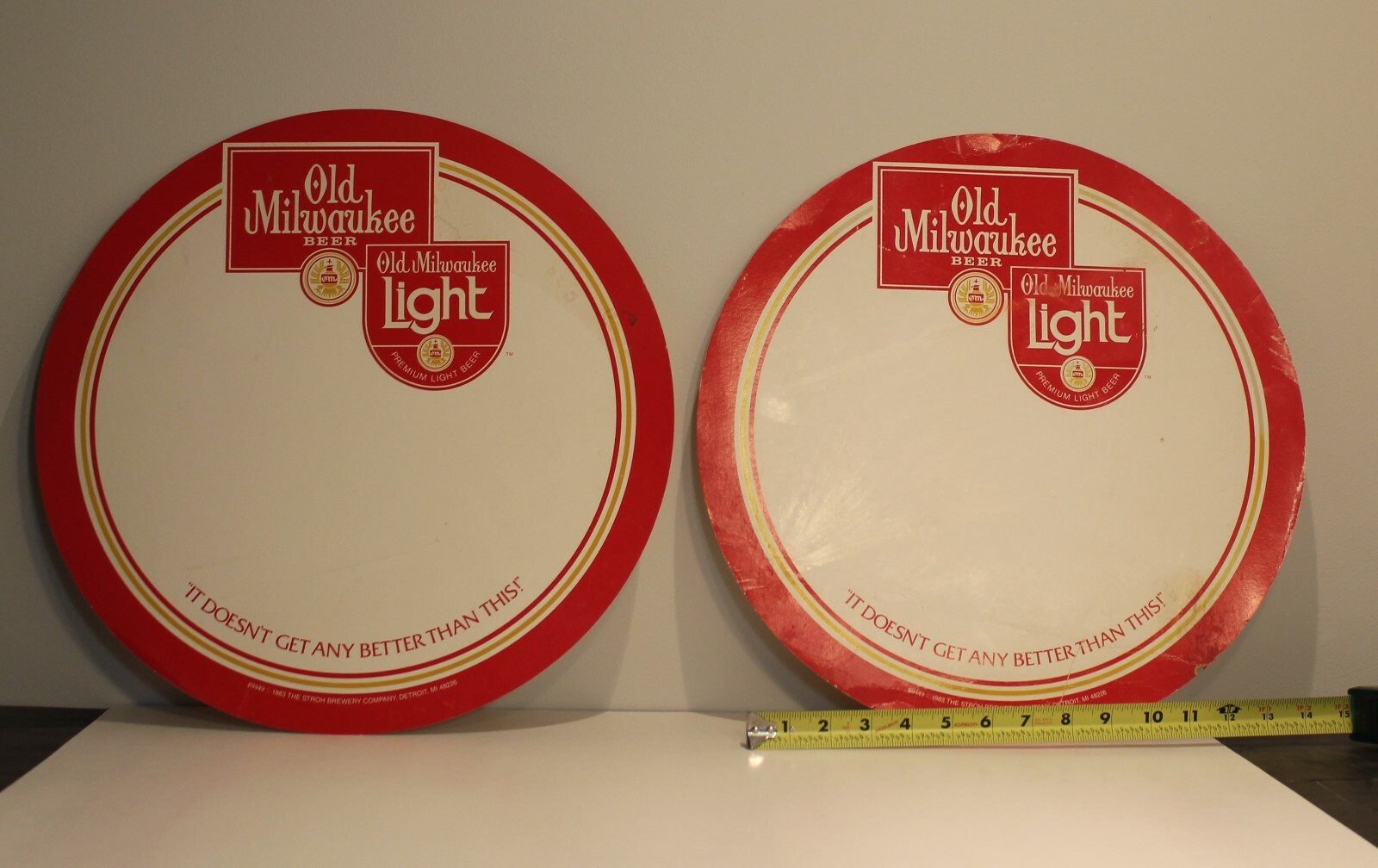 VTG Old Milwaukee Old Milwaukee Light Beer Circular Sign Poster 1983 ...