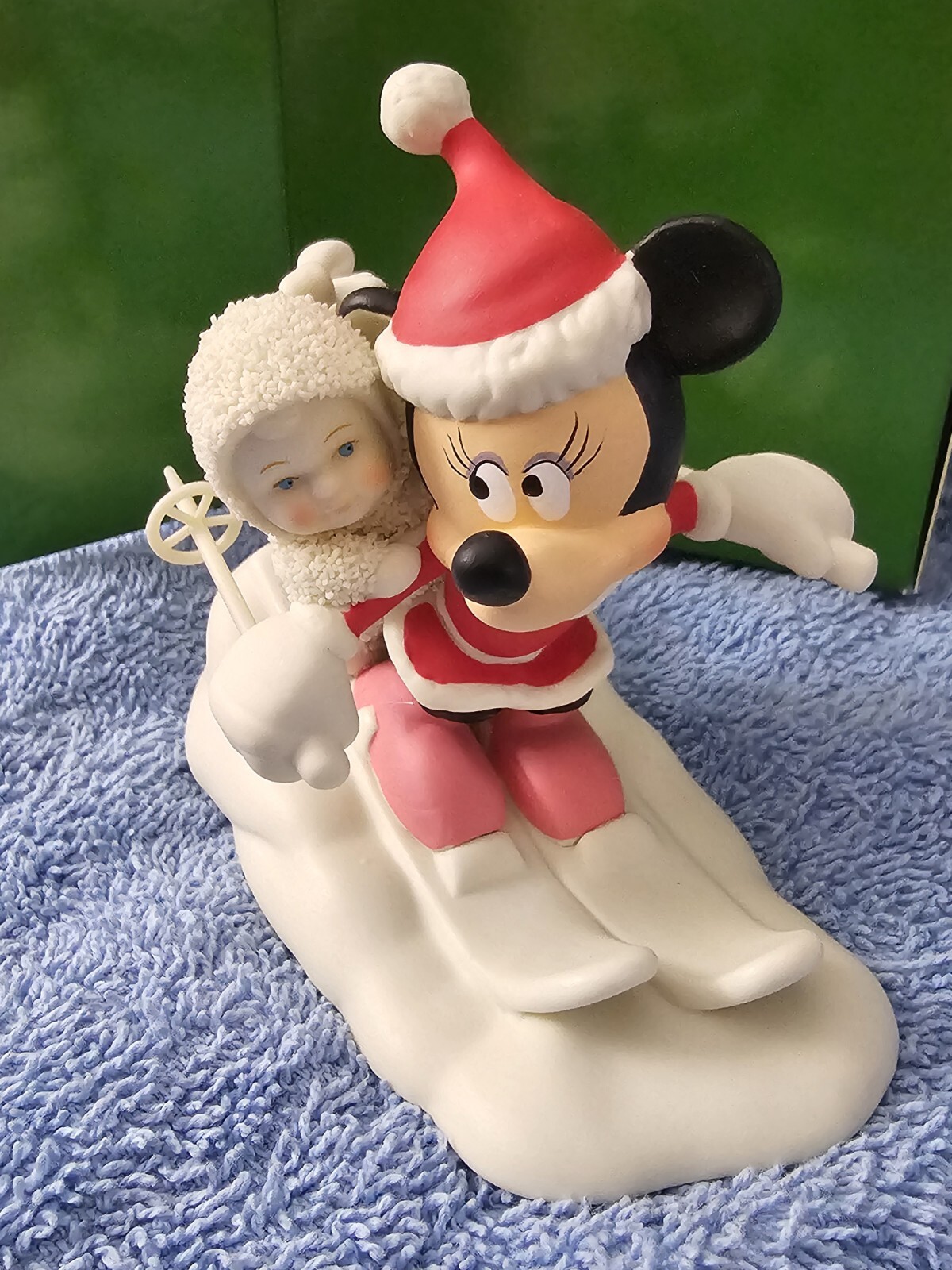 Snowbabies Dept 56 Disney Minnie Mouse Special Delivery Christmas Ski ...