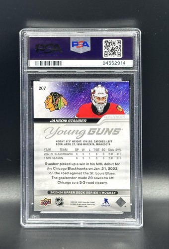 2023-24 Upper Deck Jaxson Stauber Young Guns Rookie PSA 10 | eBay