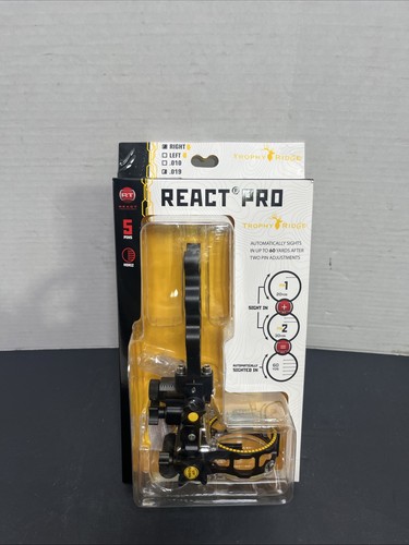 Trophy Ridge React Pro Black Stainless Steel Archery Sight .019 5 Pin ...
