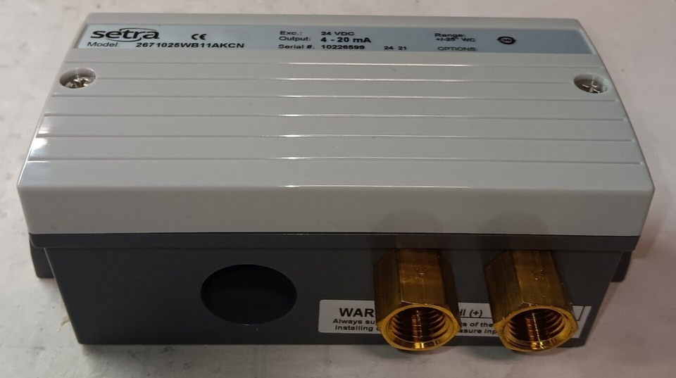 NEW SETRA 2671025WB11AKCN MODEL 267 PRESSURE TRANSDUCER 4-20mA +/-25"WC ...