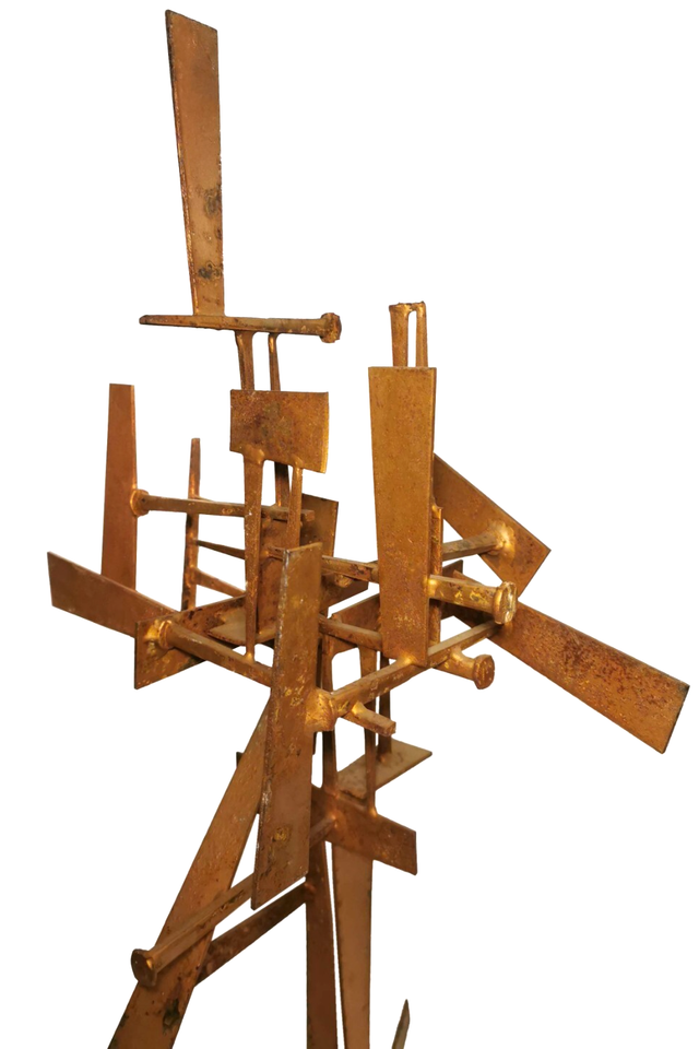 WILLIAM BOWIE (USA, 1926-1994) BRUTALIST VINT CUT STEEL METAL ABSTRACT ...