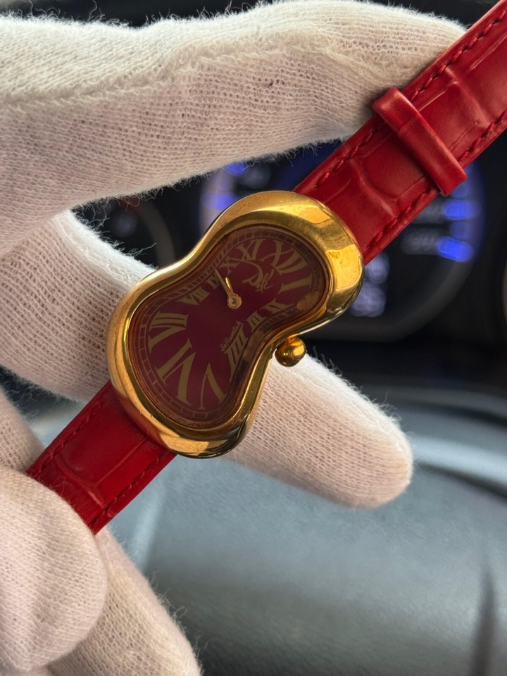 Rare Vintage exaequo soft watch Salvador dali melting red Dial Quartz ...