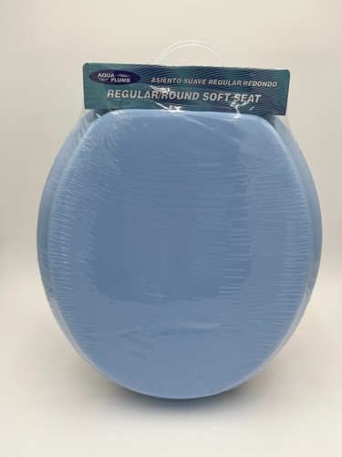 Aqua Plumb-Soft Round Toilet Seat Vinyl Blue | eBay