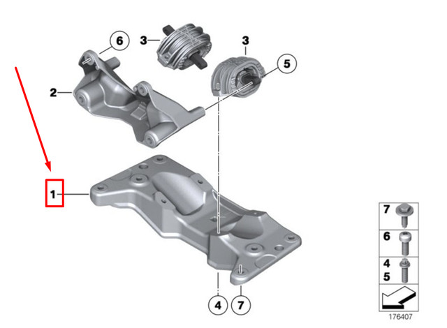 Transmission Mount Bracket CROSSMEMBER BMW F01 750 RWD 22326788568 OEM ...