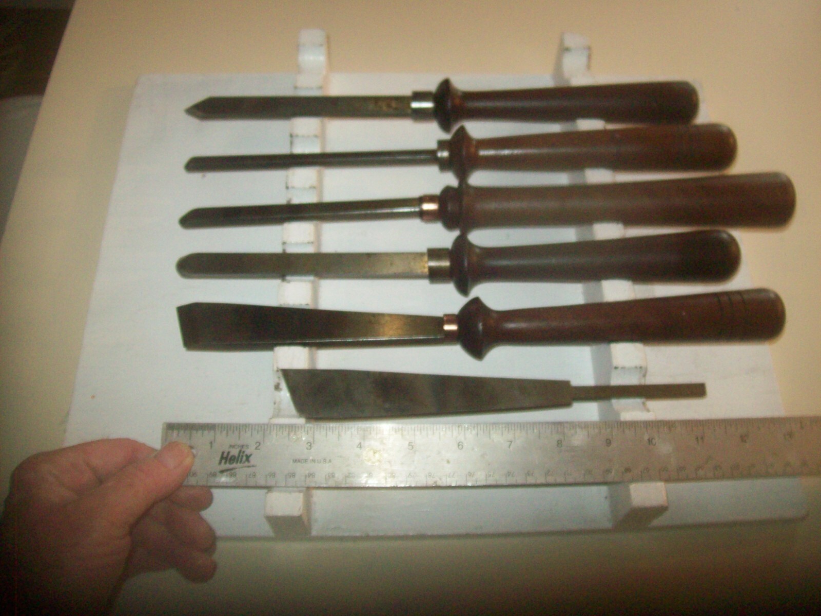 6 Custom Made Specialized Wood Turning Lathe Chisels 5 with Handles 1 ...