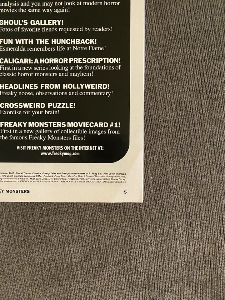 FREAKY MONSTERS #1 GHOULS WOLF MAN HUNCHBACK, DR. CALIGARI WITH BARCODE ...