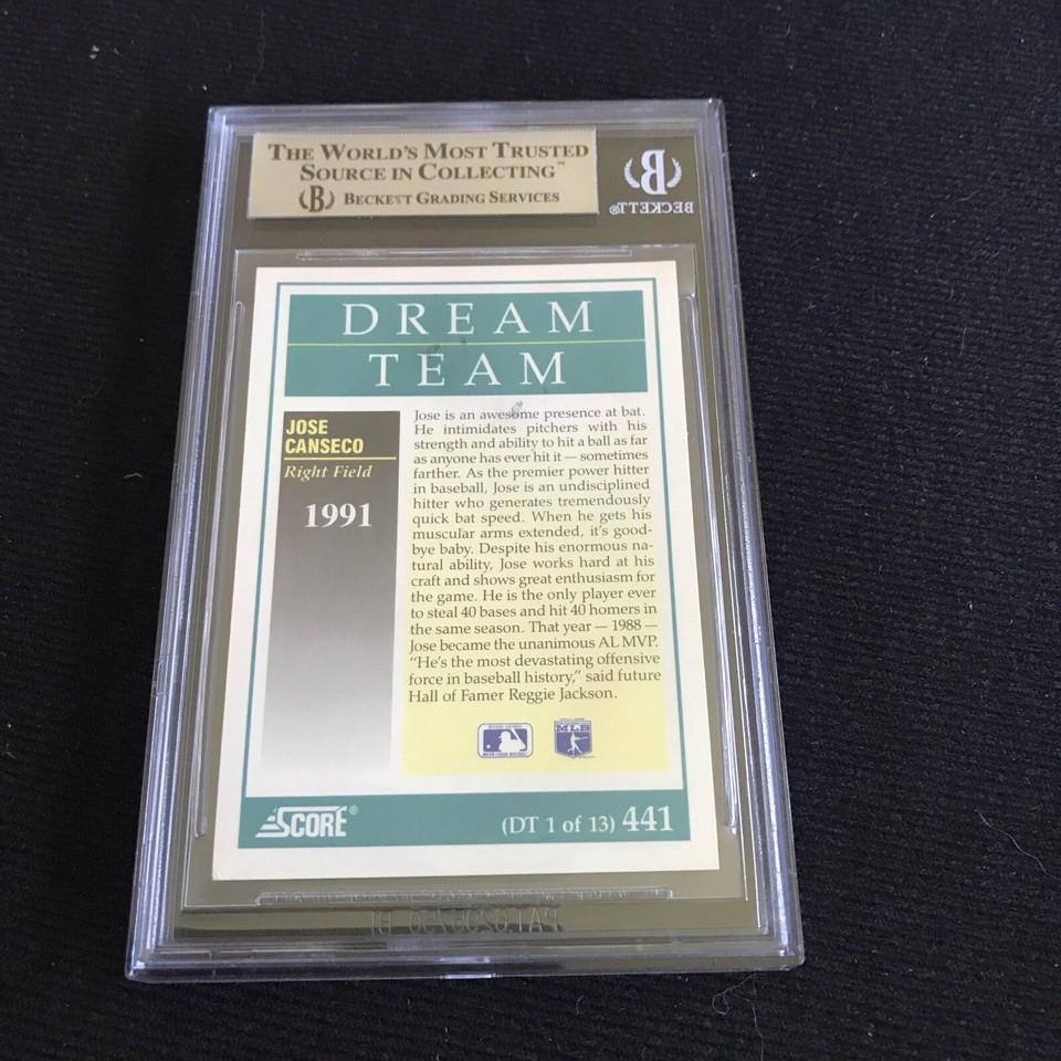 JOSE CANSECO 1991 SCORE DREAM TEAM BASEBALL AUTOGRAPH AUTO BGS | eBay
