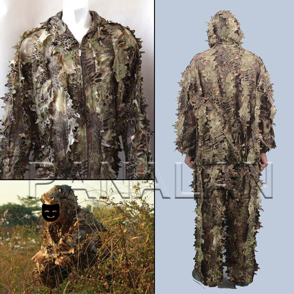 Outdoor 3D Bionic Python Camouflage Ghillie Suit For Sniper CS Games ...