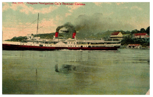 No. 919 Niagara Navigation Co. Steamer Corona Ship Postcard | eBay