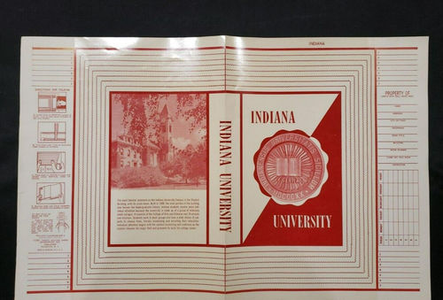 Indiana University College Unused book cover 1960's | eBay