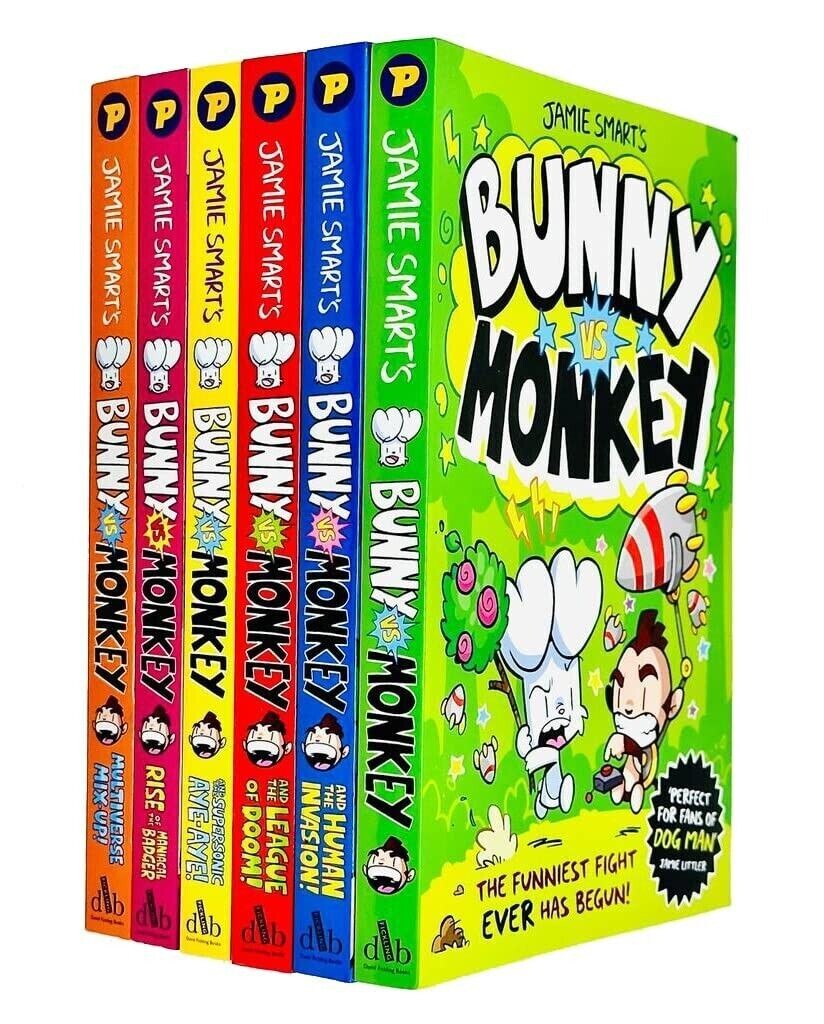Bunny vs Monkey Series Books 1 - 6 Collection Set Bunny Vs Monkey, The ...